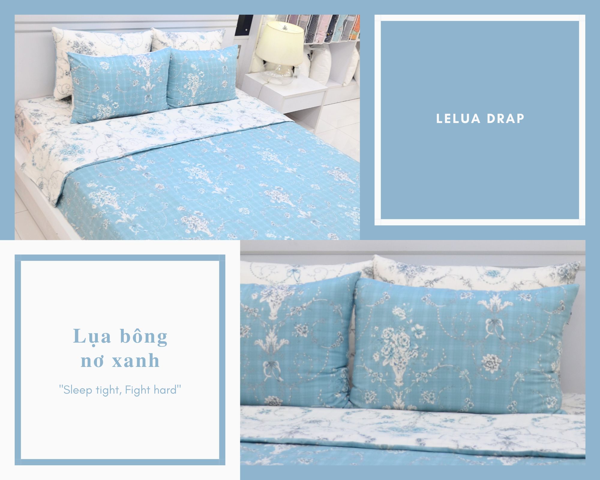 Lụa bông nơ xanh – Lelua.vn